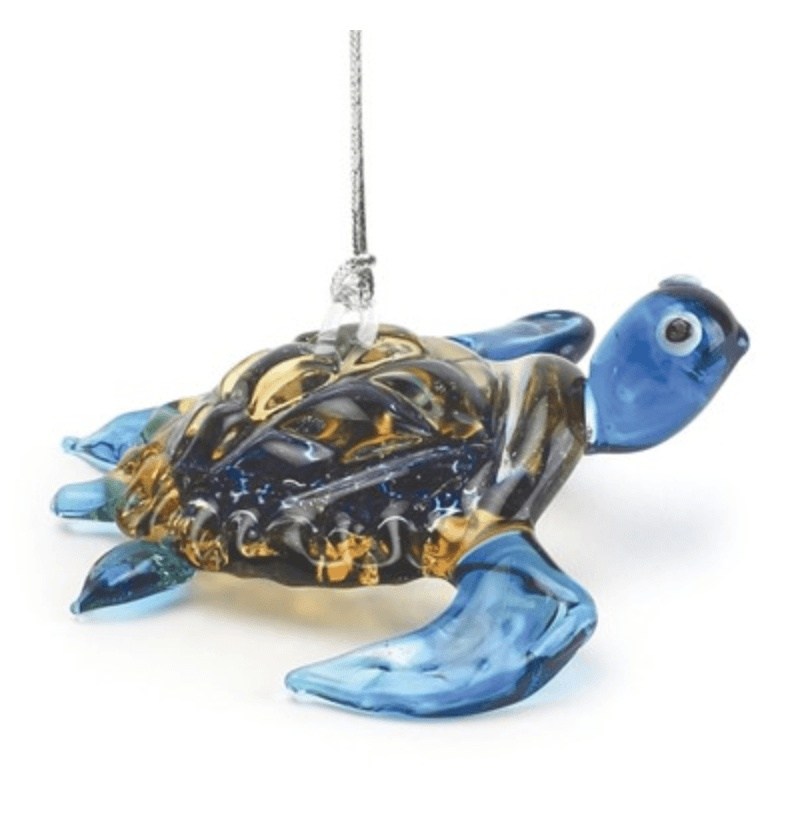 Blue Baby Sea Turtle Ornament-Glass Dynasty – Lake Superior Art Glass